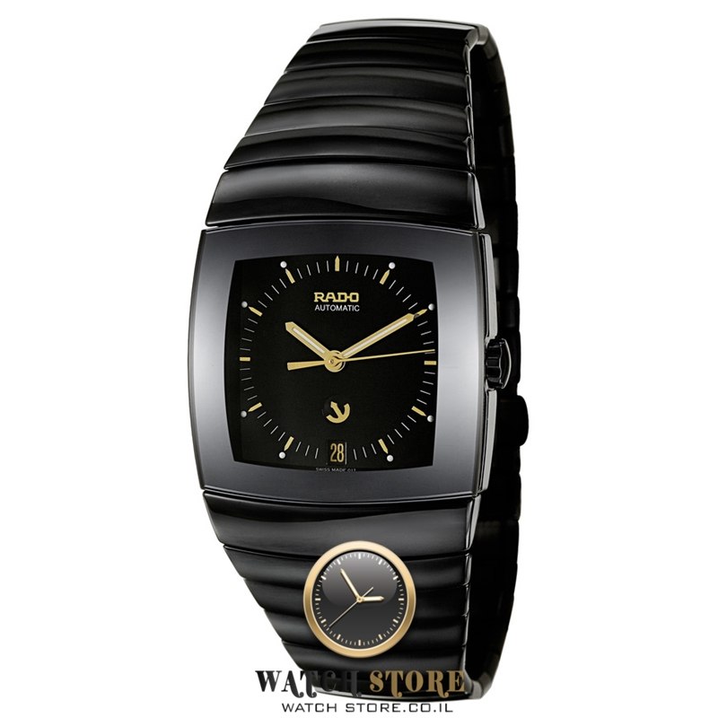ראדו קרמיקה שחור משולב זהב לגבר | חלון אחורי שקוף | שעוני יד הכי זול ...